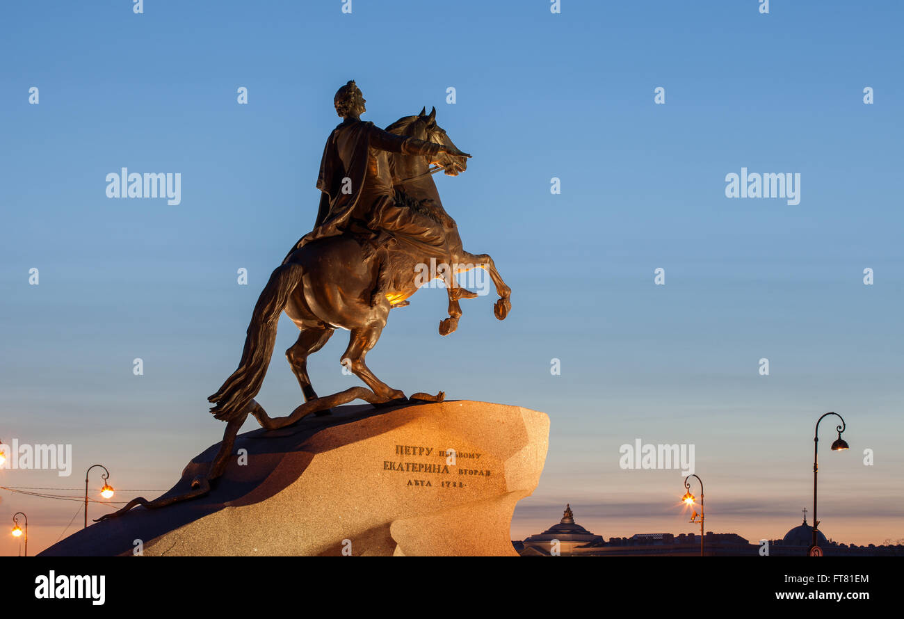 Statue of Peter the Great in St. Petersburg, Russia Stock Photo - Alamy