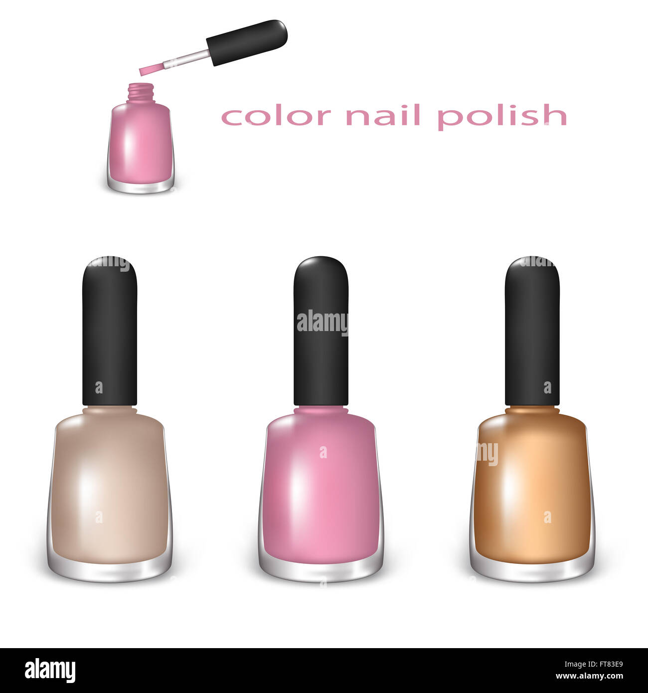 Set of color nail polish Stock Photo - Alamy
