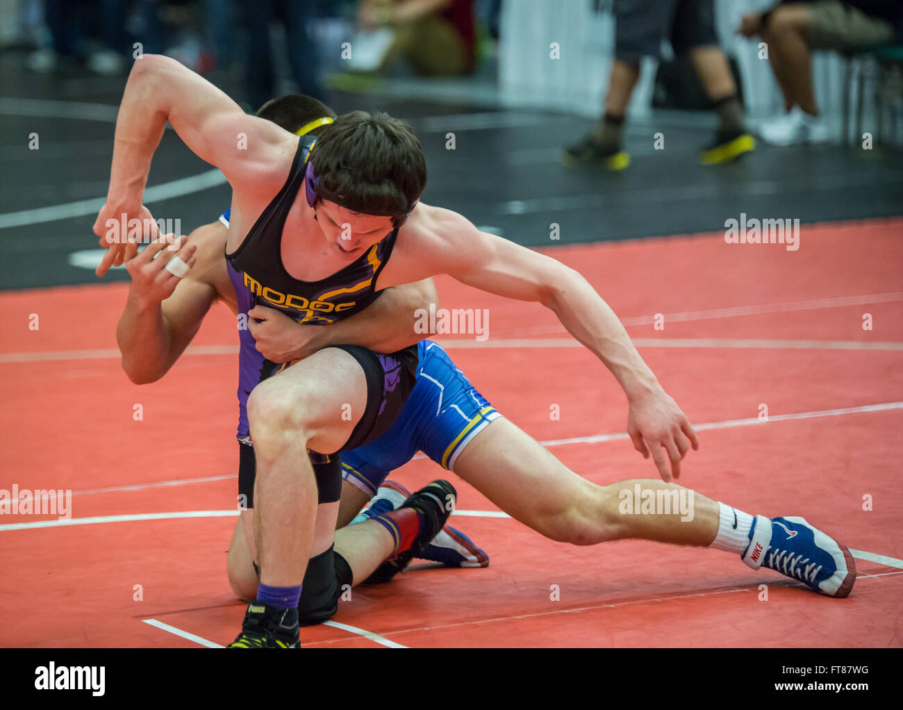Two wrestlers on mat hi-res stock photography and images - Alamy