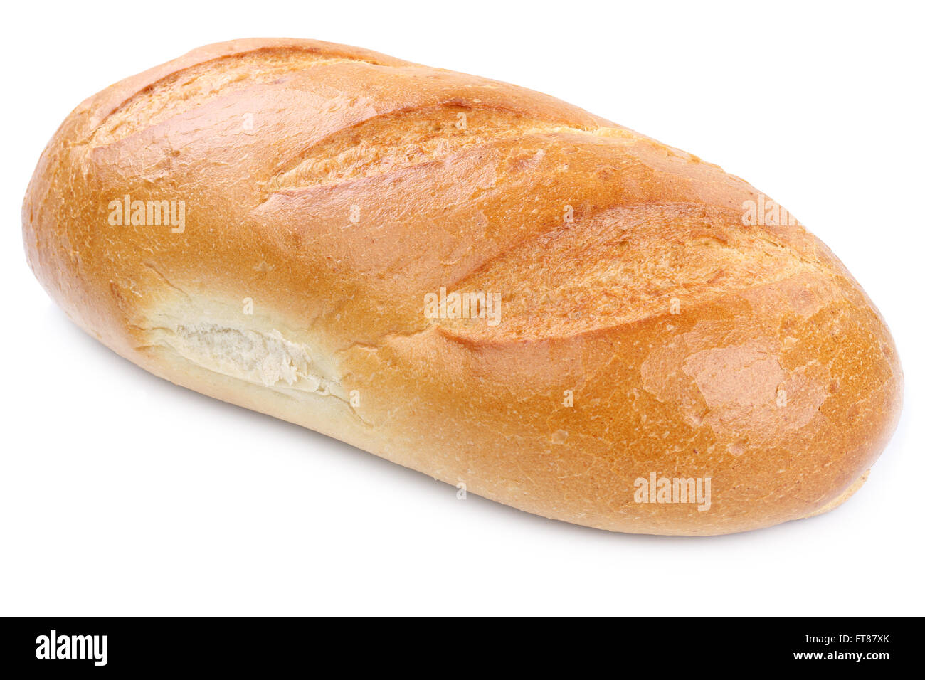 White bread isolated on a white background bakery Stock Photo - Alamy