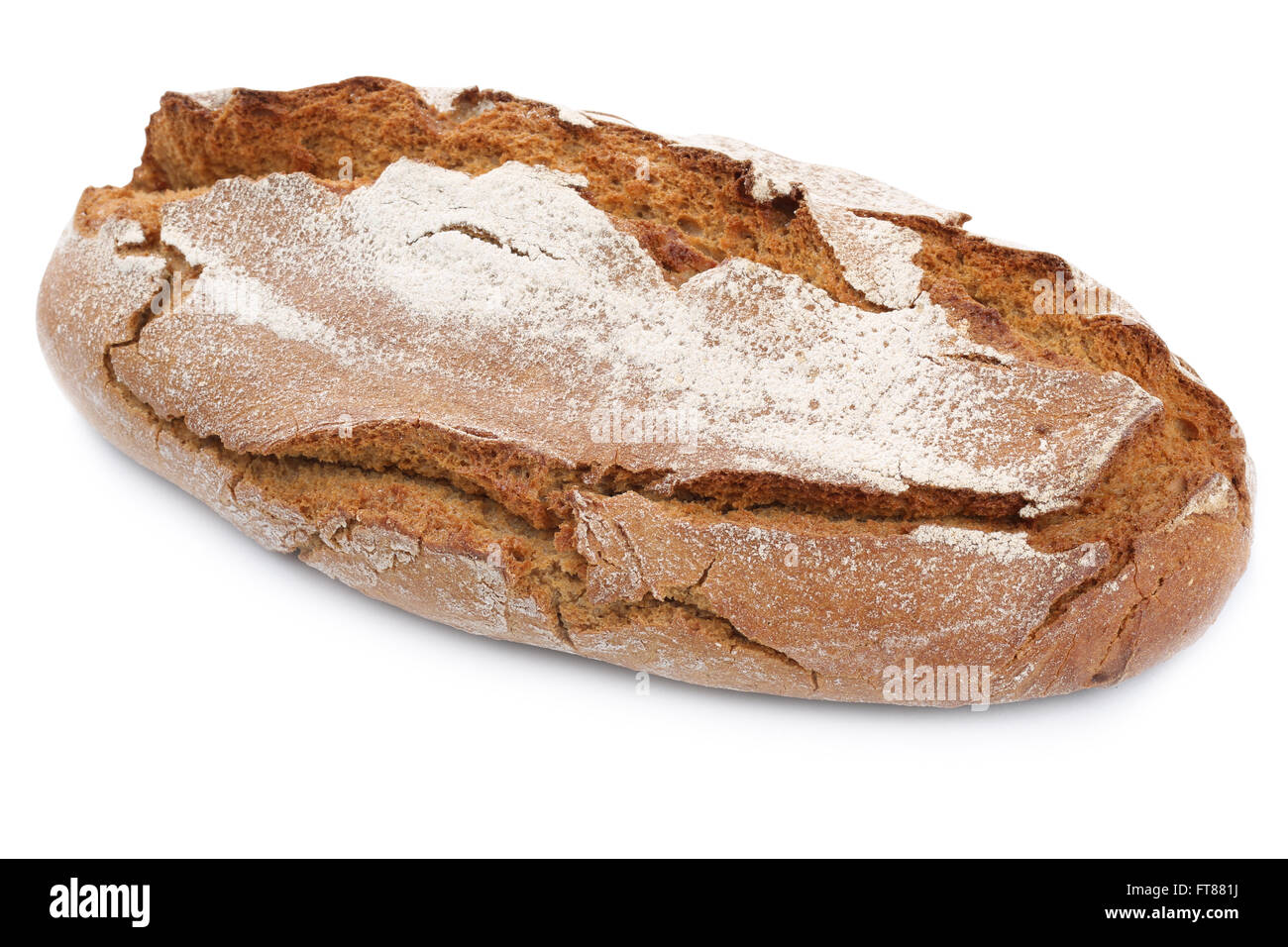 Wheat rye bread isolated on a white background bakery Stock Photo - Alamy