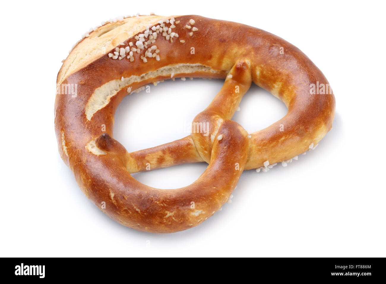 Pretzel for breakfast isolated on a white background bakery Stock Photo ...