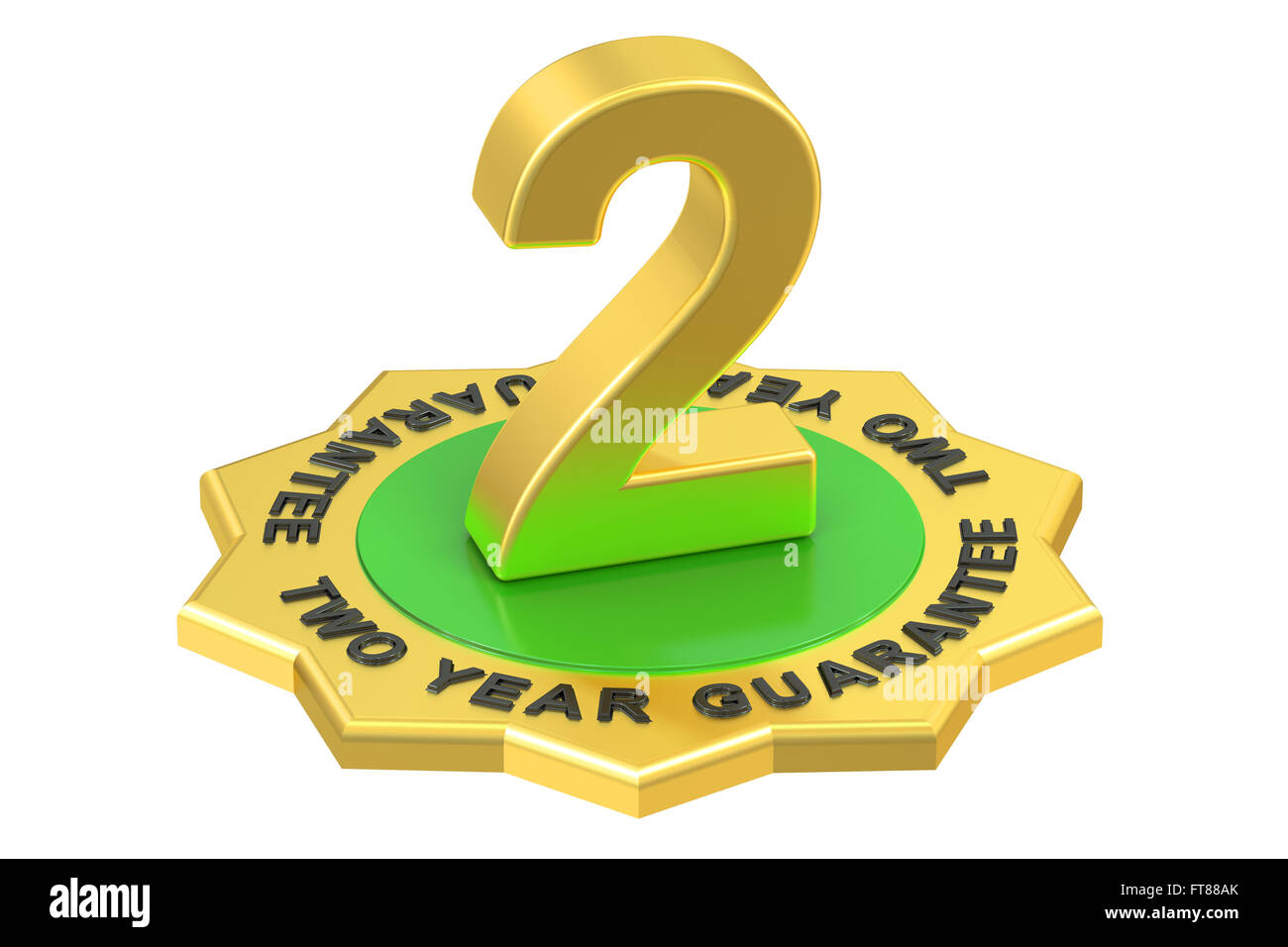 2 year guarantee label, 3D rendering isolated on white background Stock ...