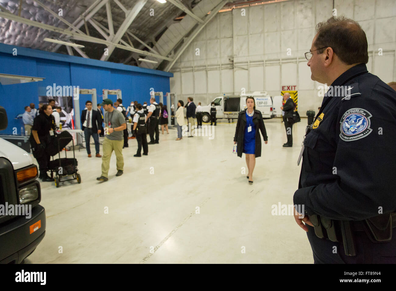 CBP Officers inspect items coming in from aircraft related to the Pope ...