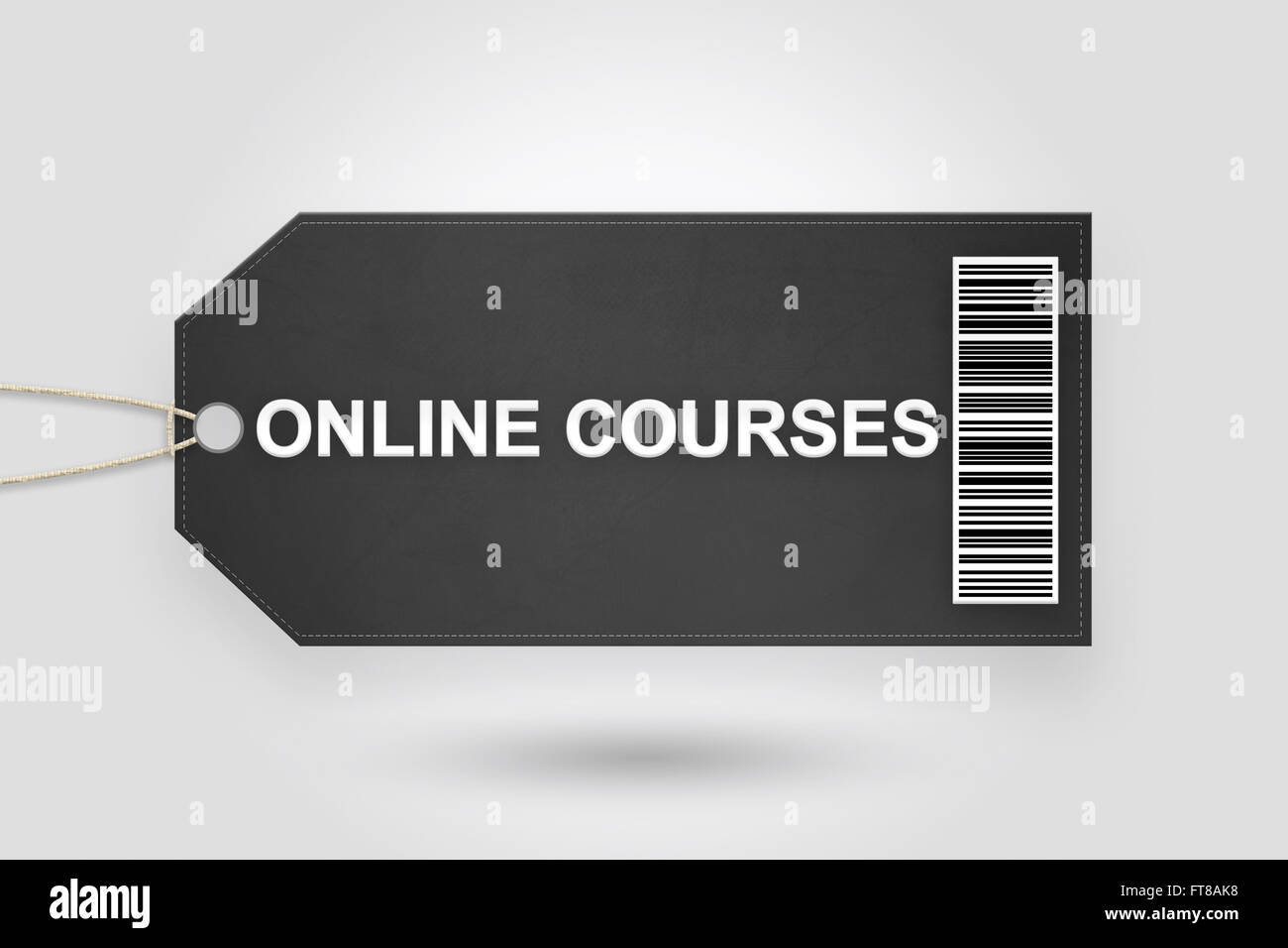 online courses price tag with barcode and grey radial gradient ...
