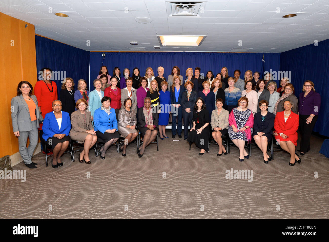U.S. Ambassador Samantha Power is photographed with fellow ambassadors ...