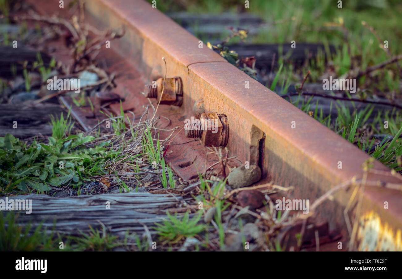 Rusty Railroad Track Stock Photo - Alamy