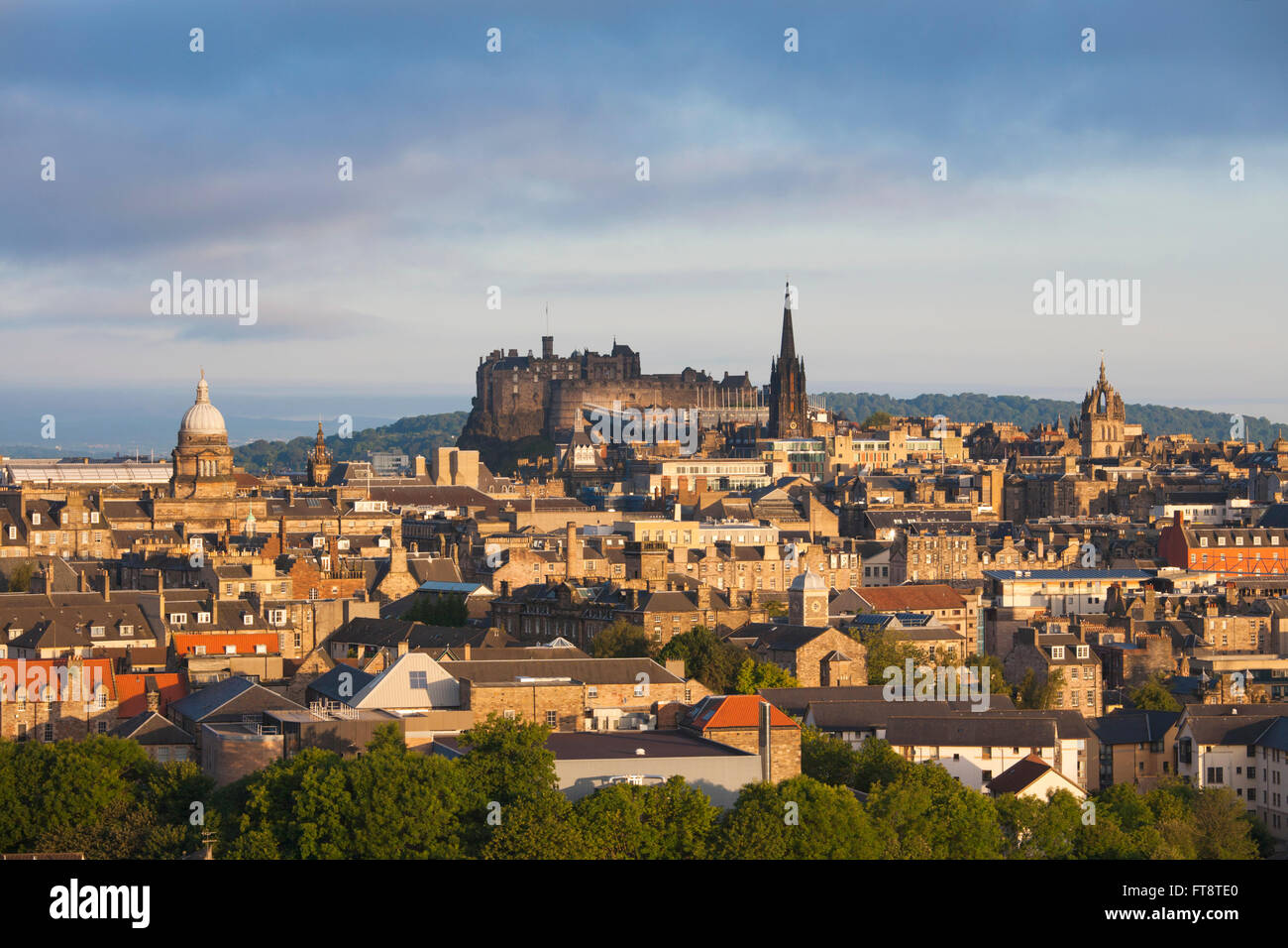 Edinburgh, City of Edinburgh, Scotland. View over city rooftops from ...