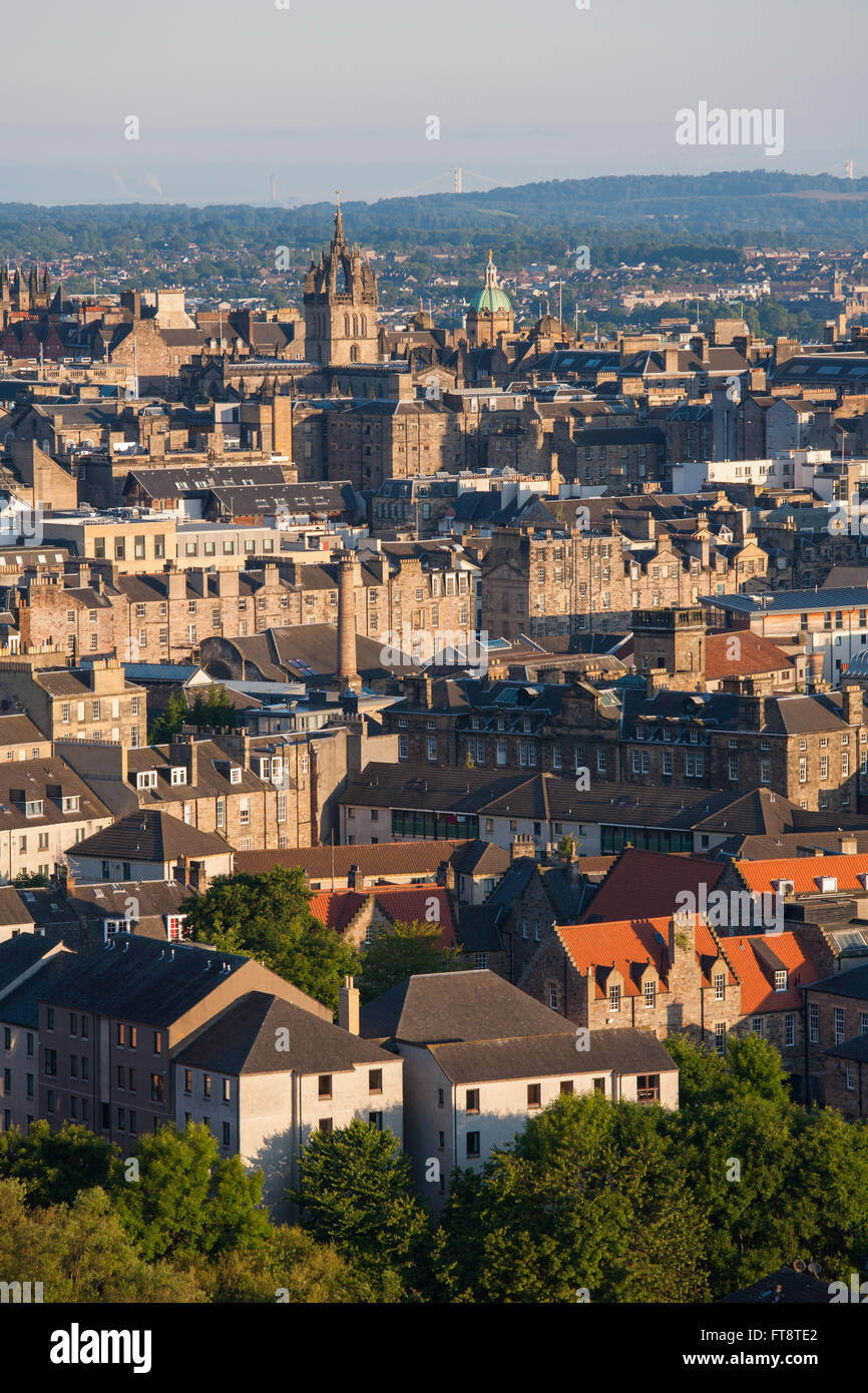 Edinburgh, City of Edinburgh, Scotland. View over city rooftops from ...