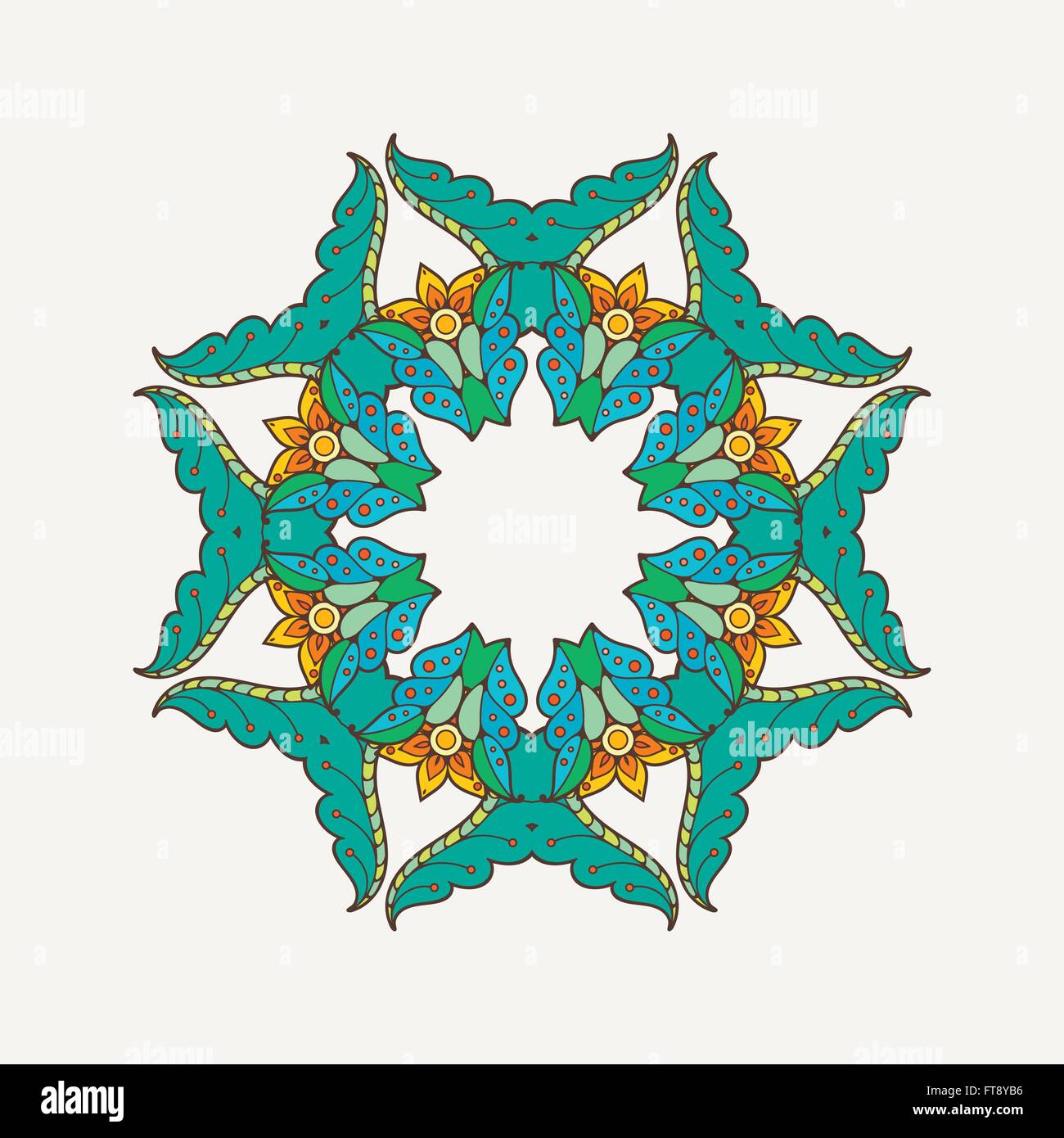 Vector mandala. Mehndi lace tattoo. Oriental weave with sharp corners ...