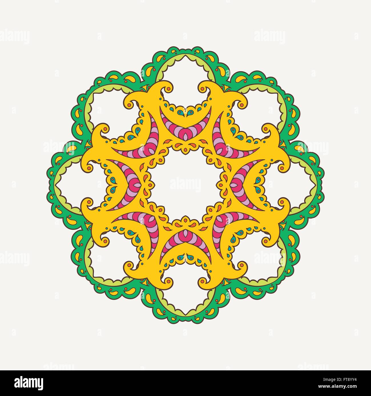 Vector mandala. Mehndi lace tattoo. Oriental weave with sharp corners ...