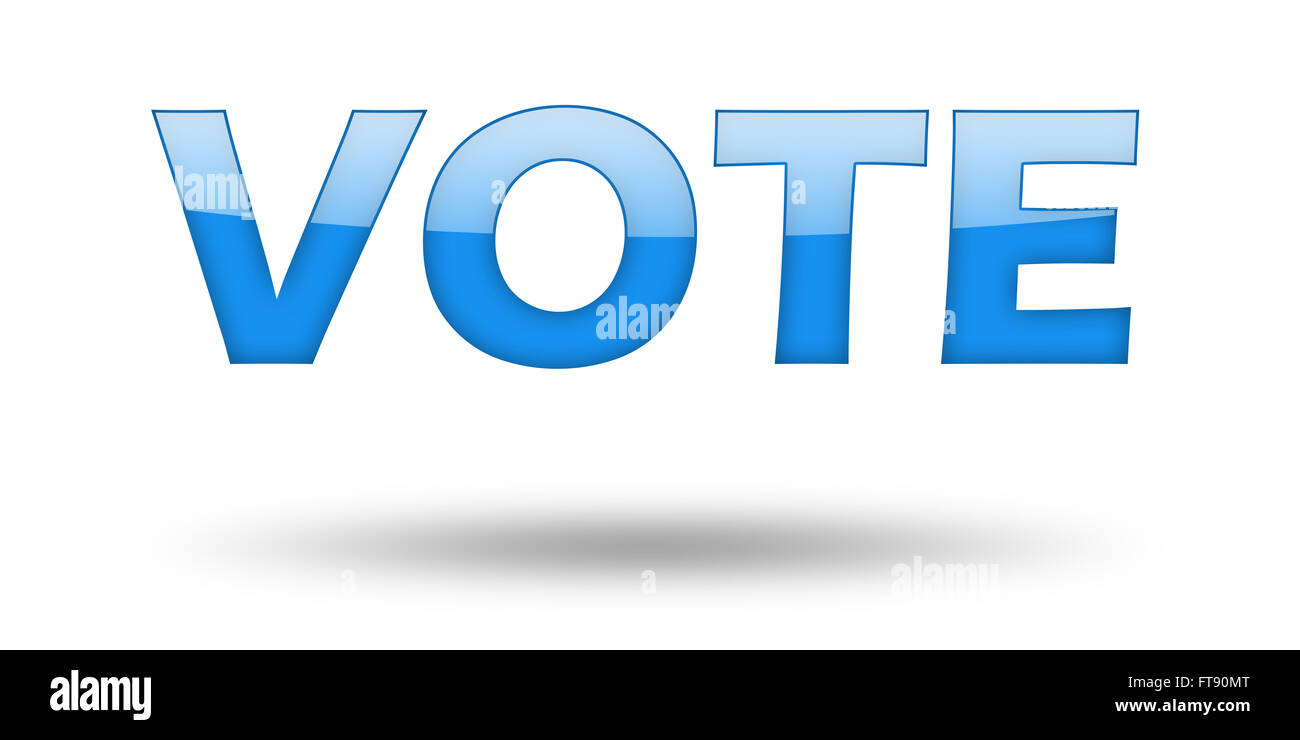 Word VOTE with blue letters and shadow Stock Photo - Alamy