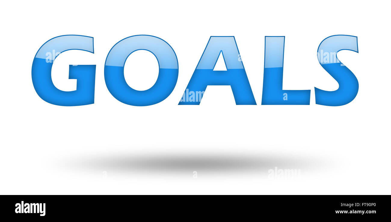 Word GOALS with blue letters and shadow Stock Photo - Alamy