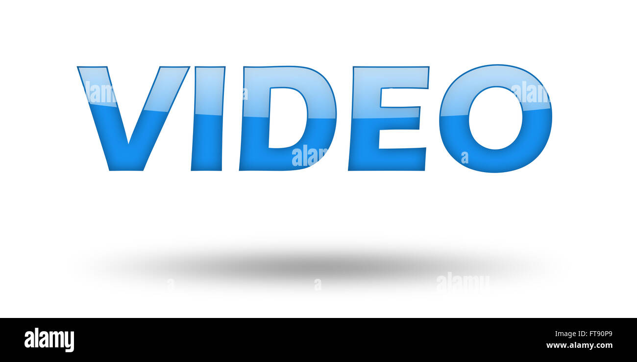 Word VIDEO with blue letters and shadow Stock Photo - Alamy