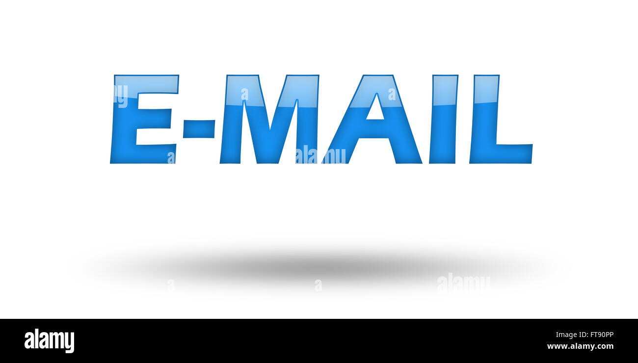 Word E-MAIL with blue letters and shadow Stock Photo - Alamy