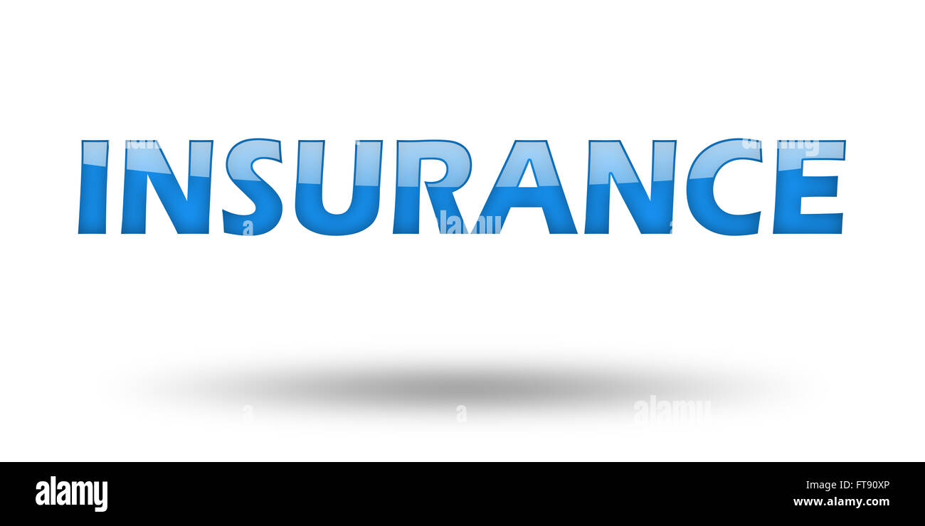 Word INSURANCE with blue letters and shadow Stock Photo - Alamy