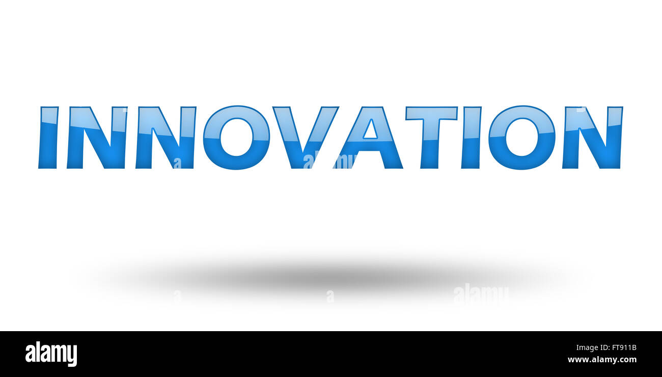 Word INNOVATION with blue letters and shadow Stock Photo - Alamy