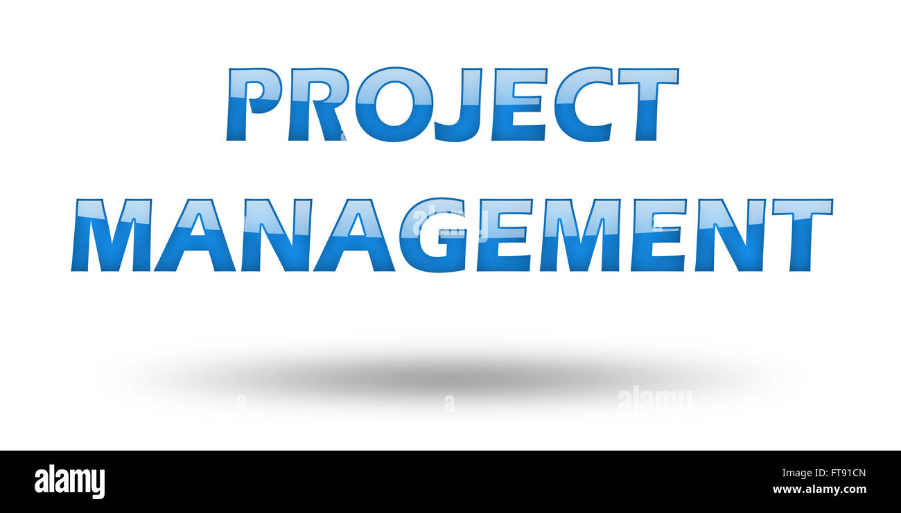 Text Project Management with blue letters and shadow Stock Photo - Alamy