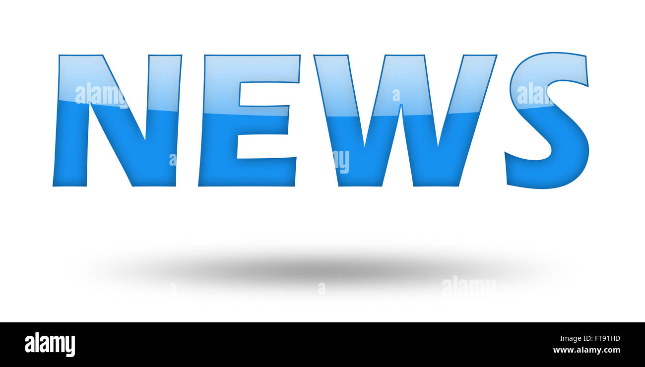 Text NEWS with blue letters and shadow Stock Photo - Alamy