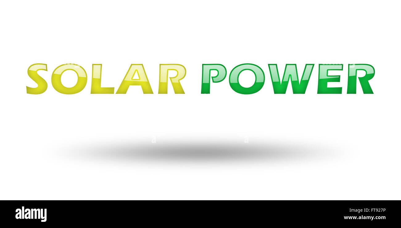 Text Solar Power with colorful letters and shadow Stock Photo - Alamy