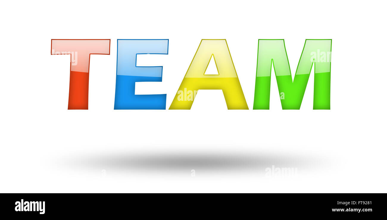 Text TEAM with colorful letters and shadow Stock Photo - Alamy