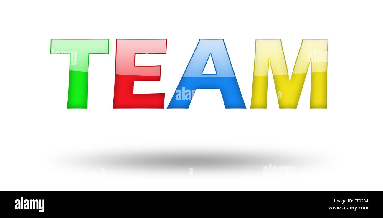 Text TEAM with colorful letters and shadow Stock Photo - Alamy