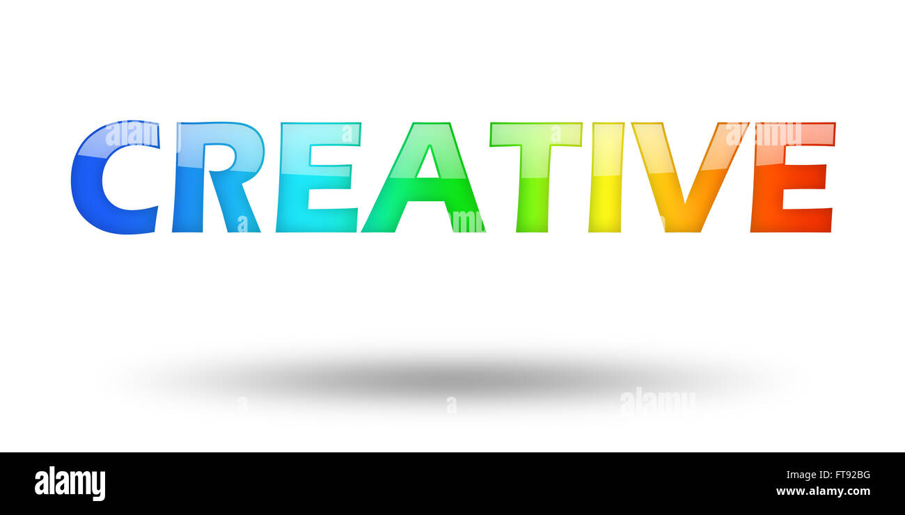 Text Creative with colorful letters and shadow Stock Photo - Alamy