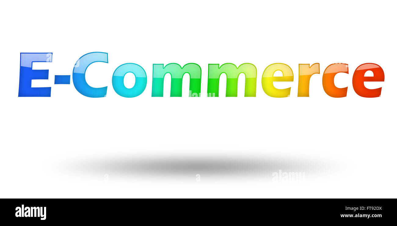 Text E-Commerce with colorful letters and shadow Stock Photo - Alamy
