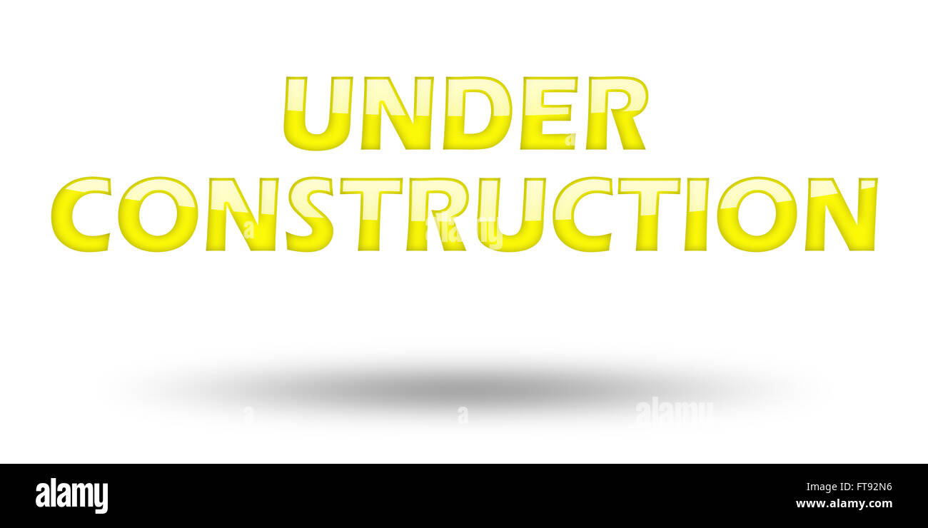 Text Under Construction with yellow letters and shadow Stock Photo - Alamy