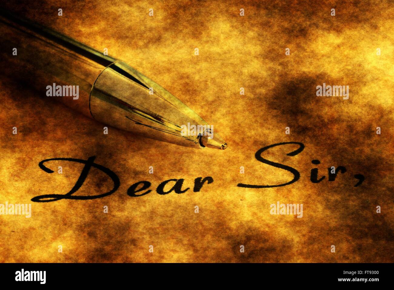 Fountain pen on dear sir text Stock Photo - Alamy