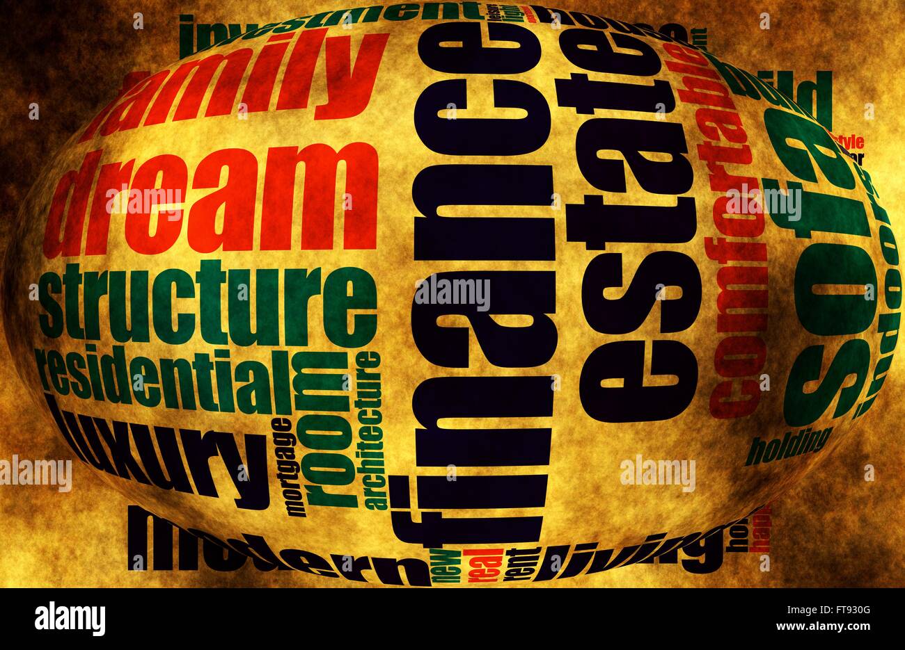 Home finance word cloud Stock Photo - Alamy