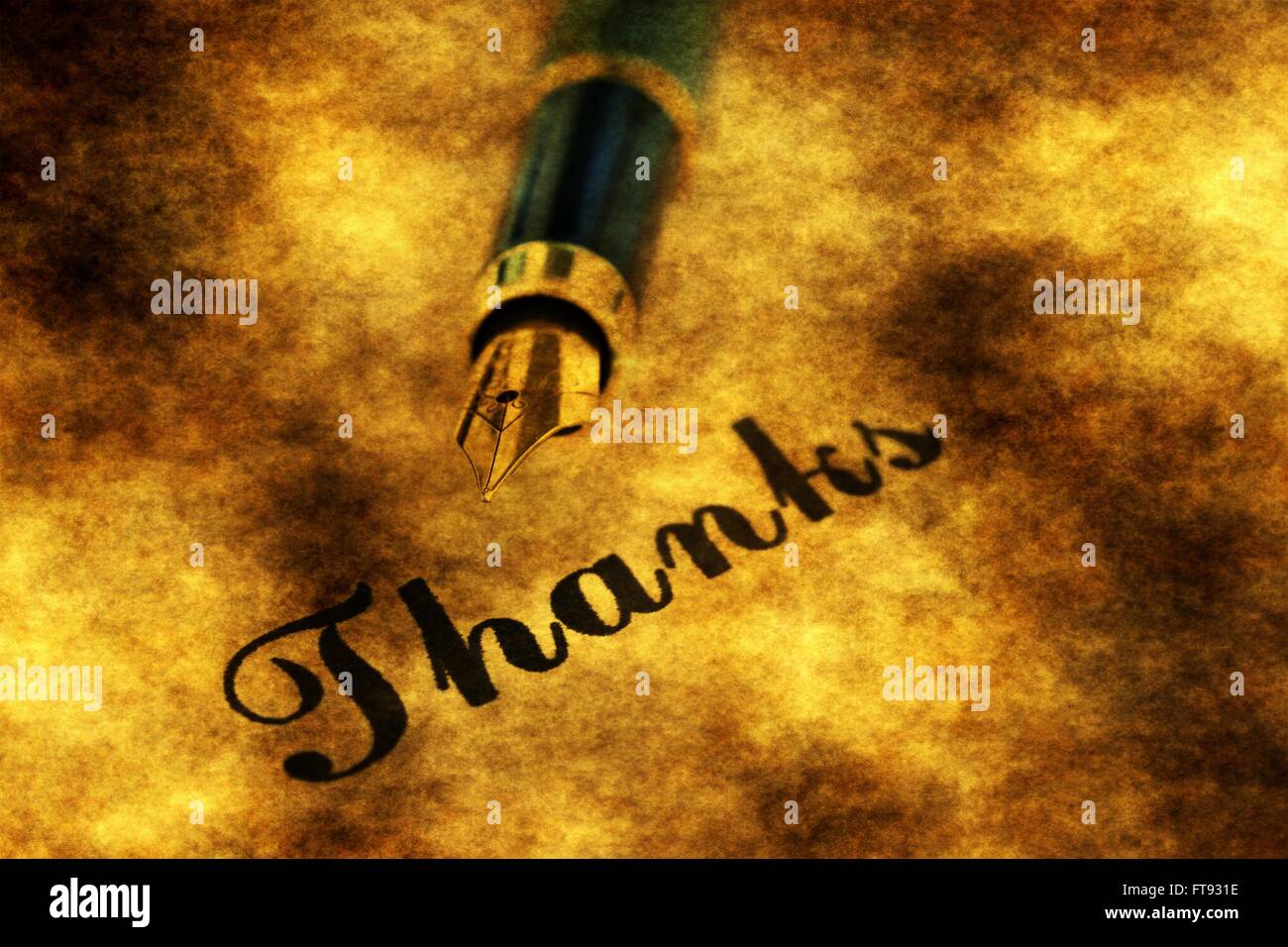Thank you letter gold pen hi-res stock photography and images - Alamy