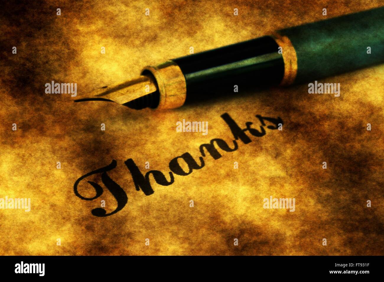 Thank you letter gold pen hi-res stock photography and images - Alamy
