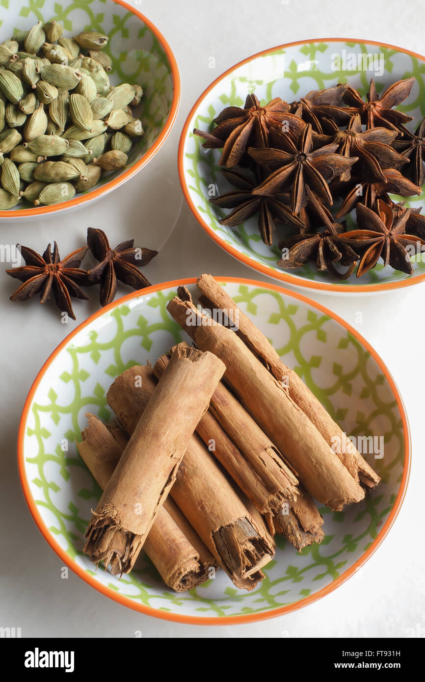 Assorted Spices in Bowls 1 Stock Photo - Alamy