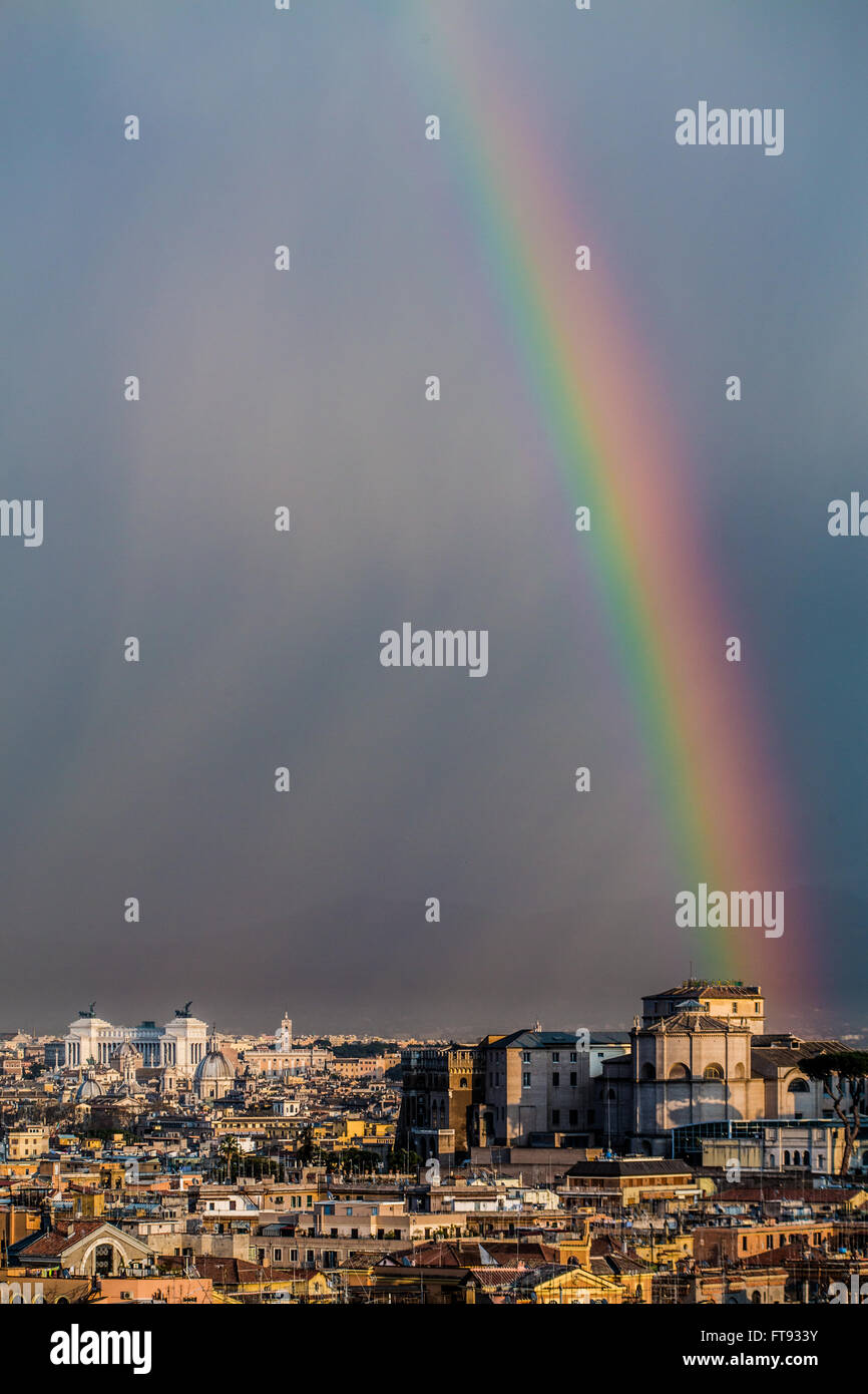 Rainbow over Rome Stock Photo - Alamy