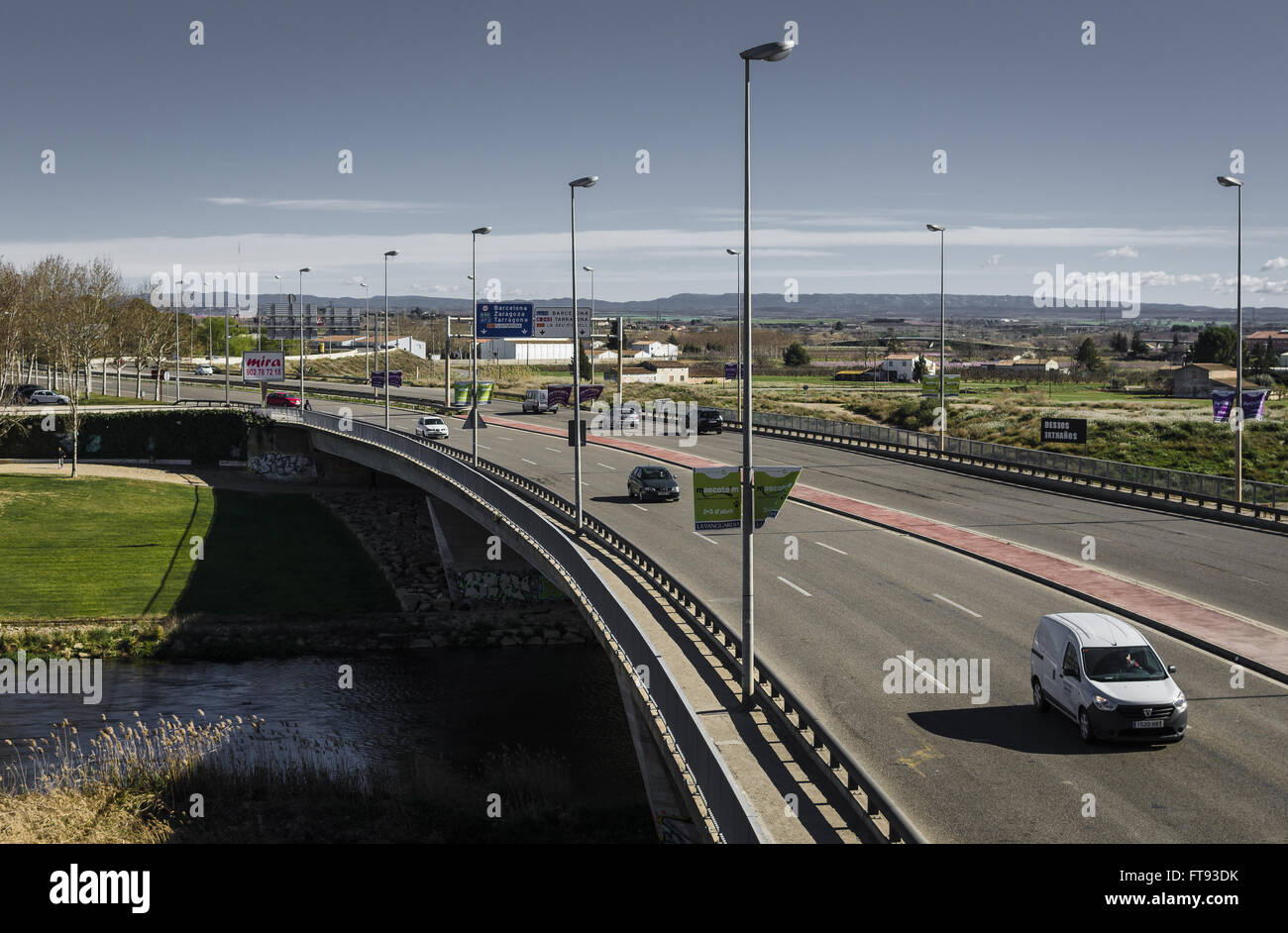 A bridge high view in Lleida city, Catalonia, Spain Stock Photo - Alamy