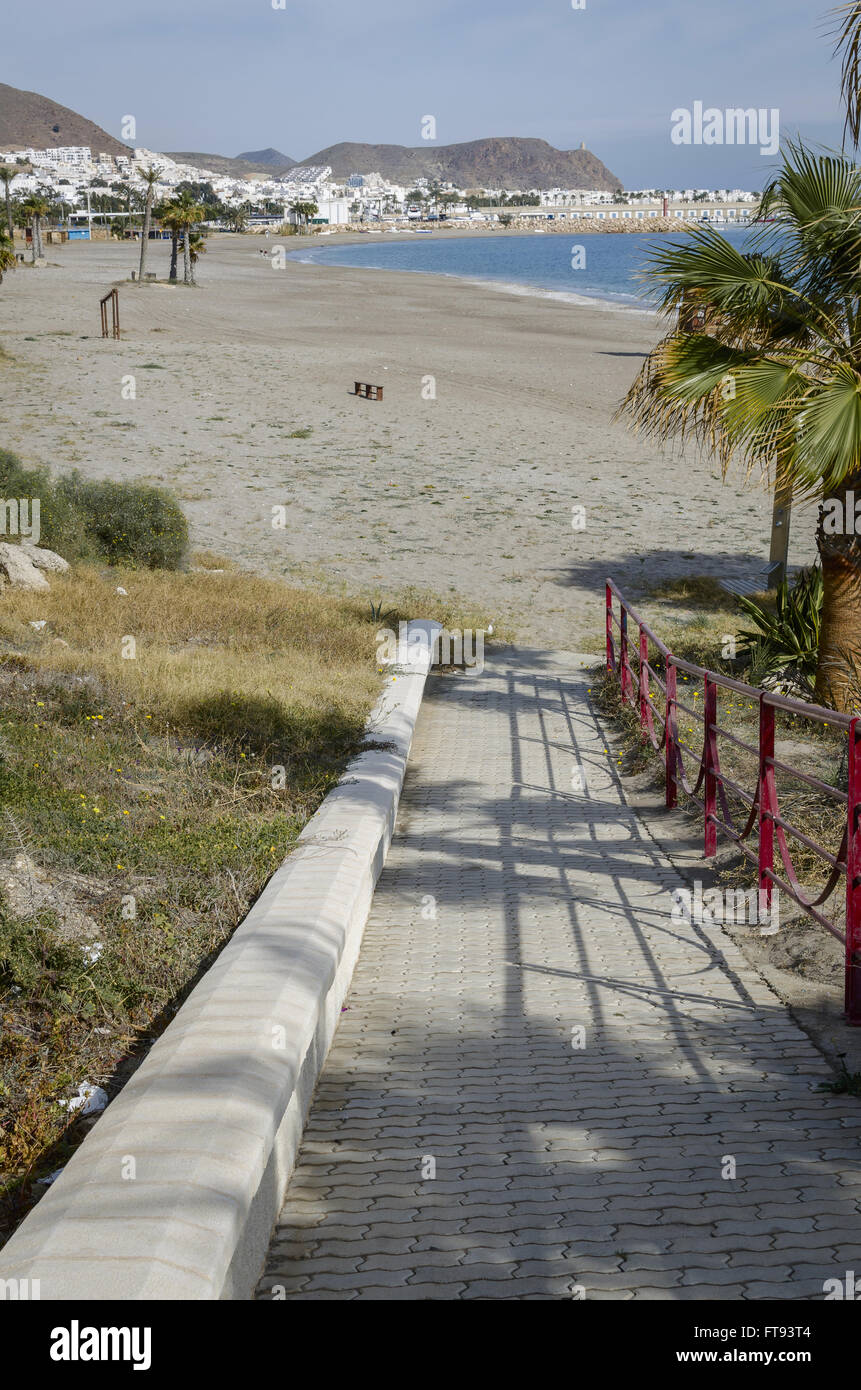 Vertical sight of Carboneras beach, Almería province, Spain Stock Photo ...