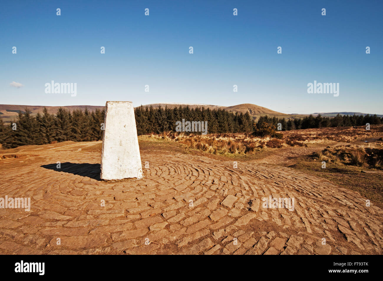 Trig point on Beacon Fell summit, Beacon Fell Country Park Stock Photo ...