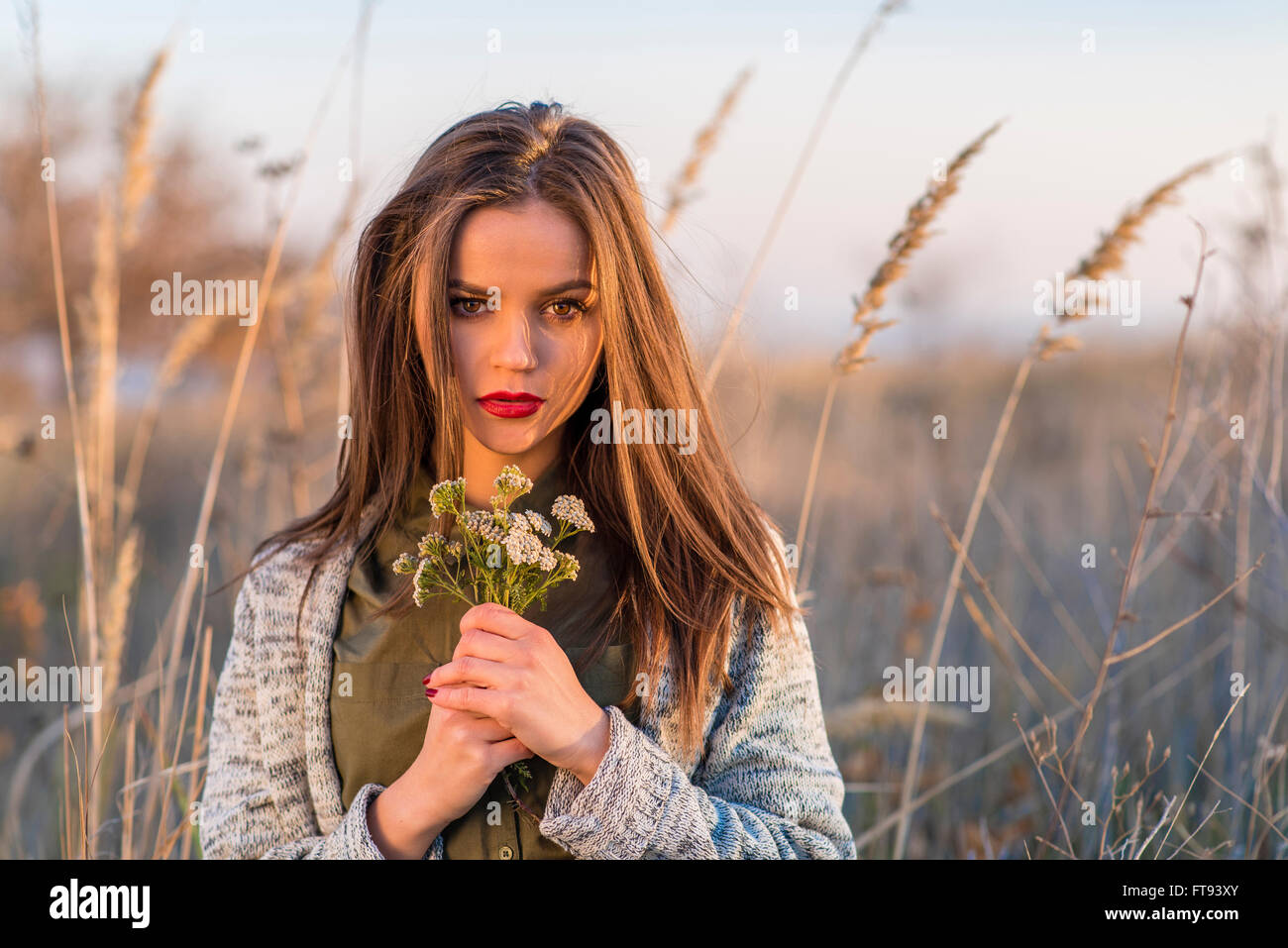 Sad Girl In Field