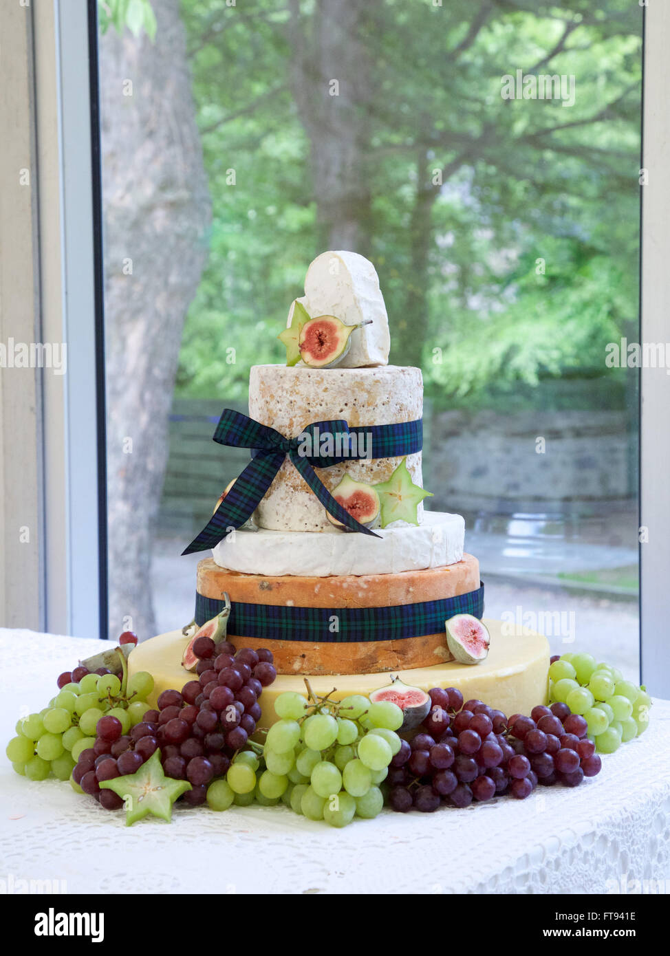 Cheese wedding cake Stock Photo - Alamy