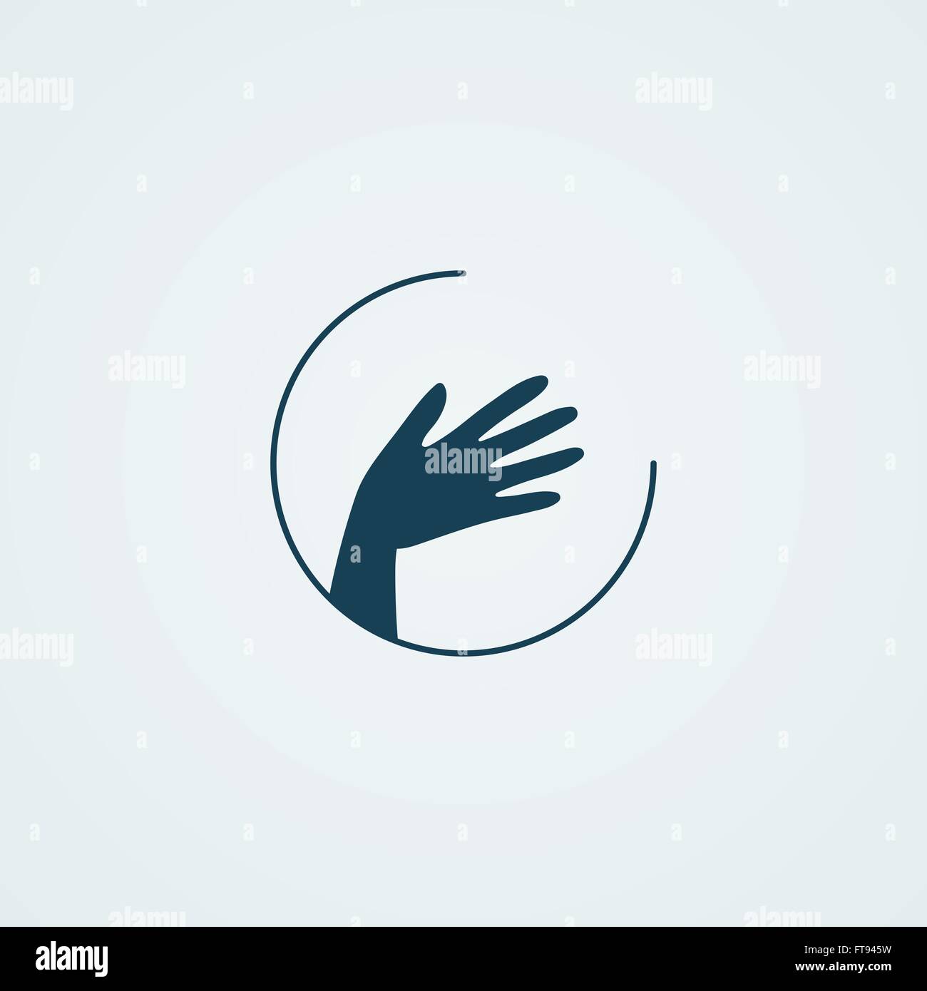 Vector icons with a graceful female hand in a beautiful setting Stock ...