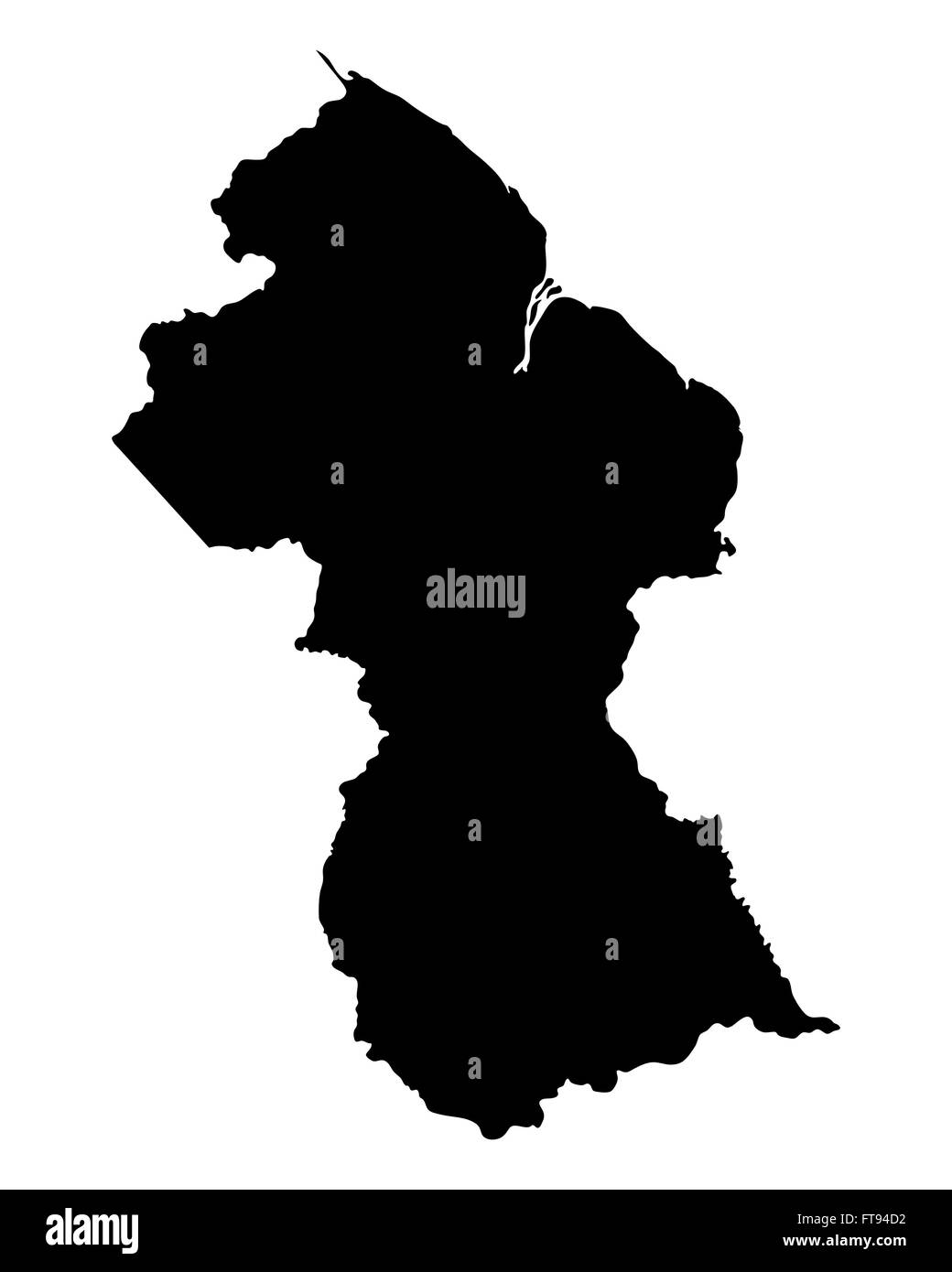 Guyana map Black and White Stock Photos & Images - Alamy