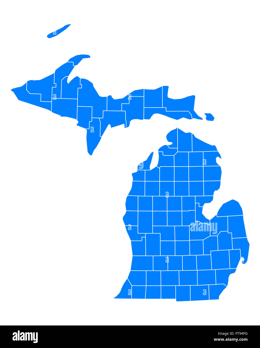 Map of Michigan Stock Photo - Alamy
