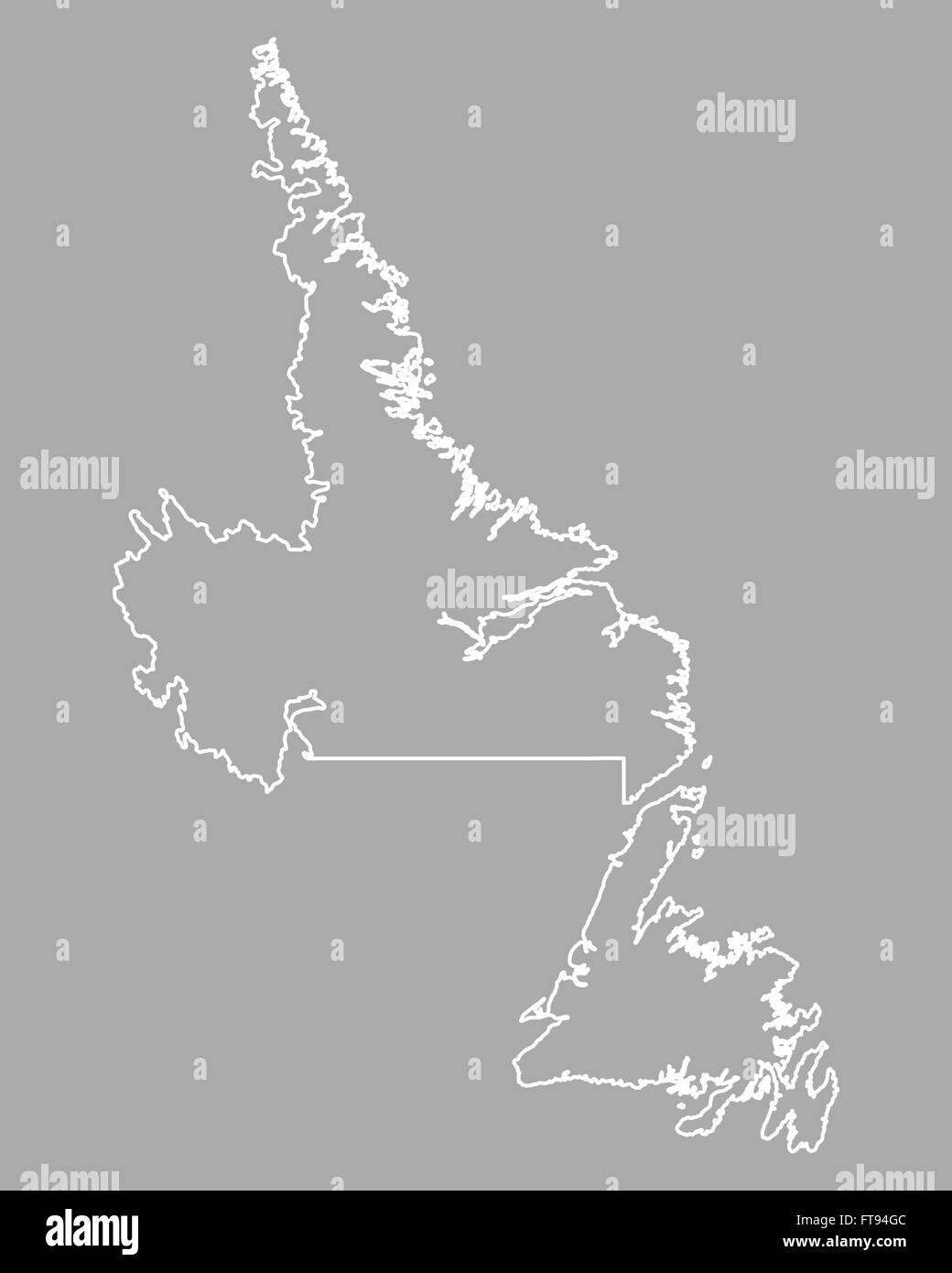 Map of Newfoundland and Labrador Stock Photo - Alamy