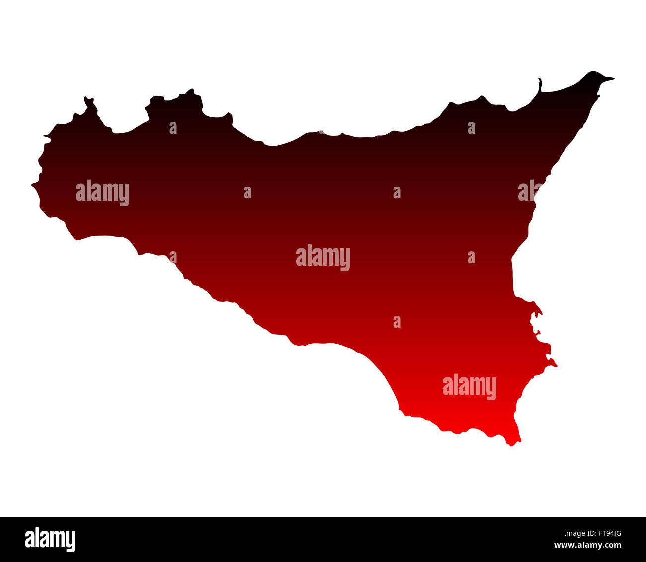 Map of Sicily Stock Photo - Alamy