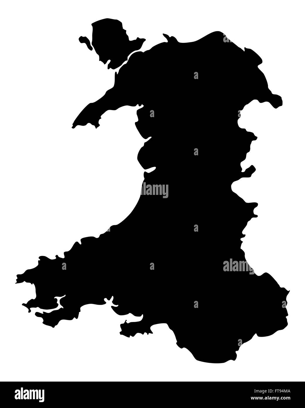 Map of Wales Stock Photo - Alamy