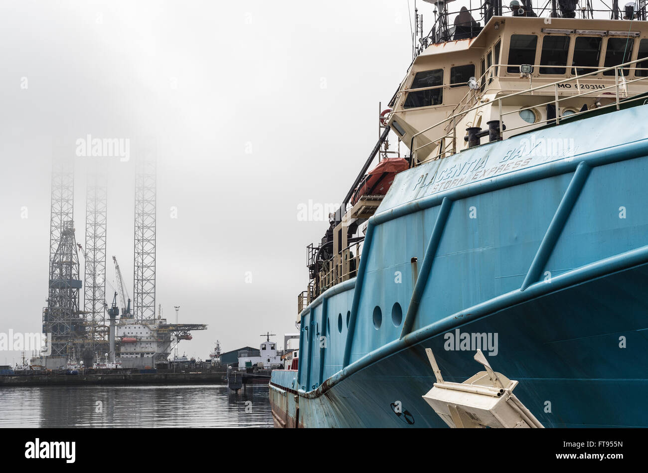 Laid up offshore vessel at Esbjerg Stock Photo - Alamy