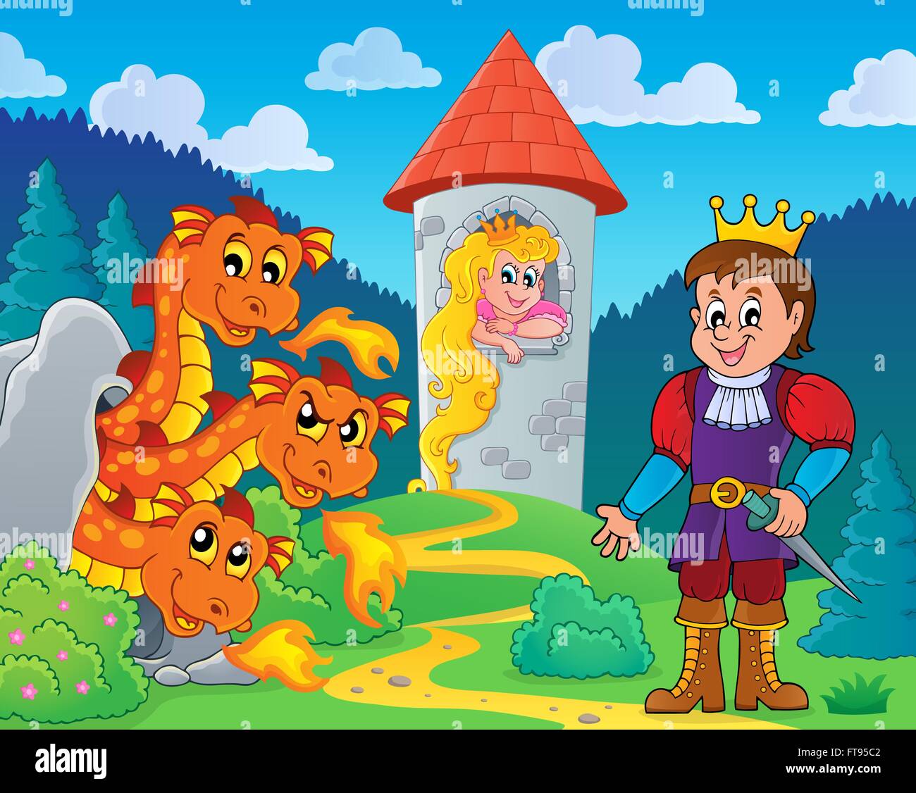 Fairy tale theme image 5 - picture illustration Stock Photo - Alamy
