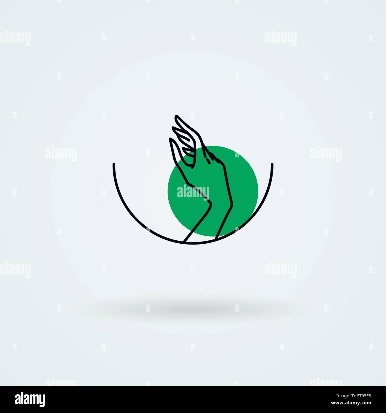 Vector icons with a graceful female hand in a beautiful setting Stock ...