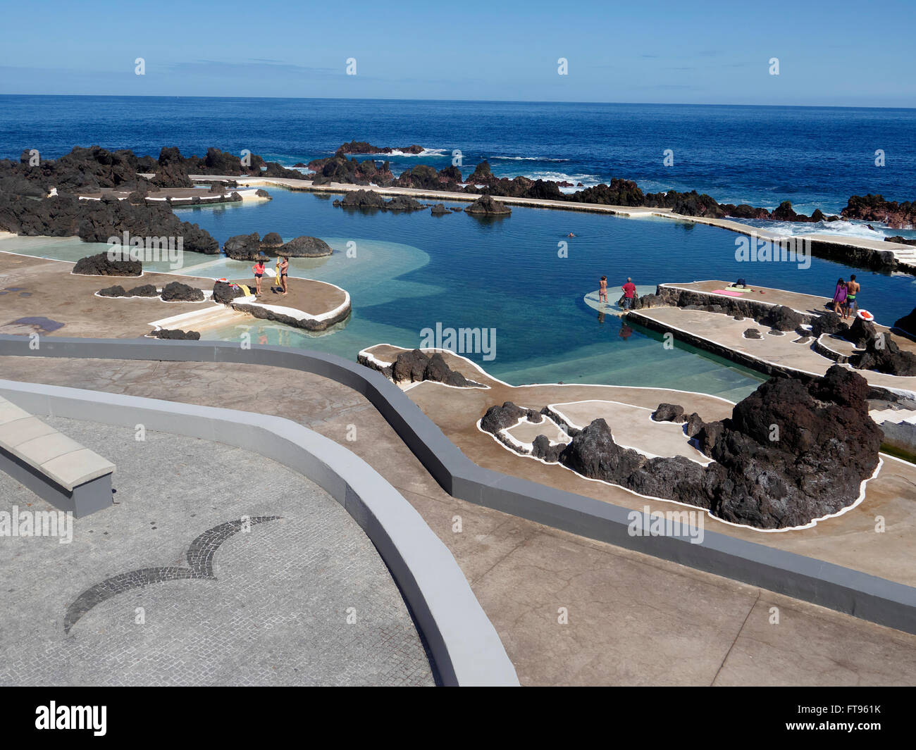 Porto Moniz, natural volcanic swimming pools on beach amongst rocks ...